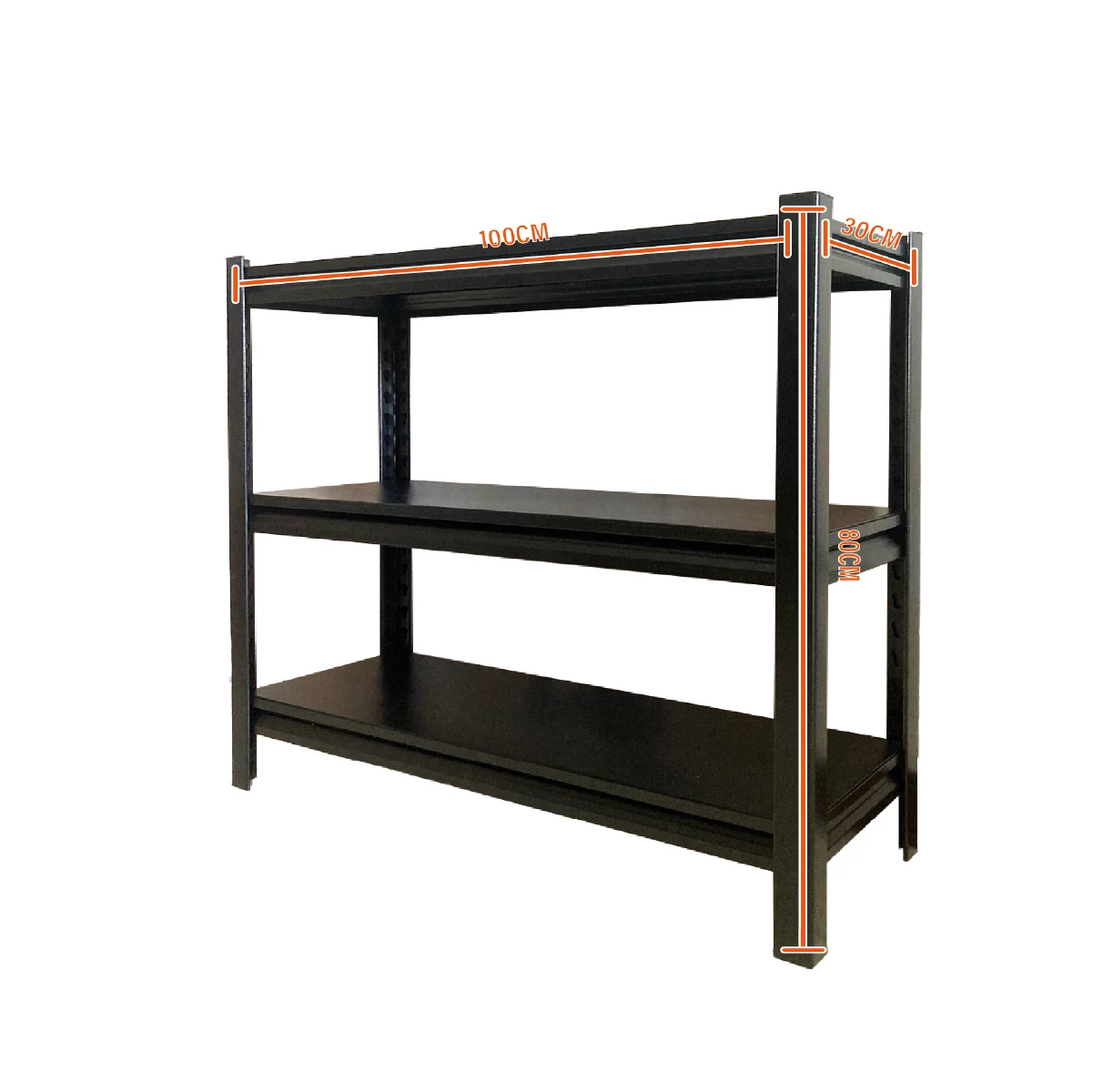 三層金屬置物收納架 100x30x80 /角鋼架/免螺絲鋼架 | 博士特 BOSSTEC